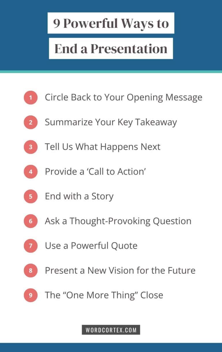 How to End a Presentation: 9 Ways to Finish Strong + Examples